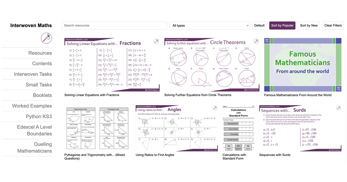 Contents | Interwoven Maths